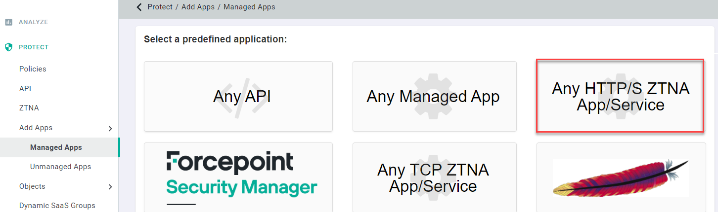 Adding an internal HTTP/S app via ZTNA